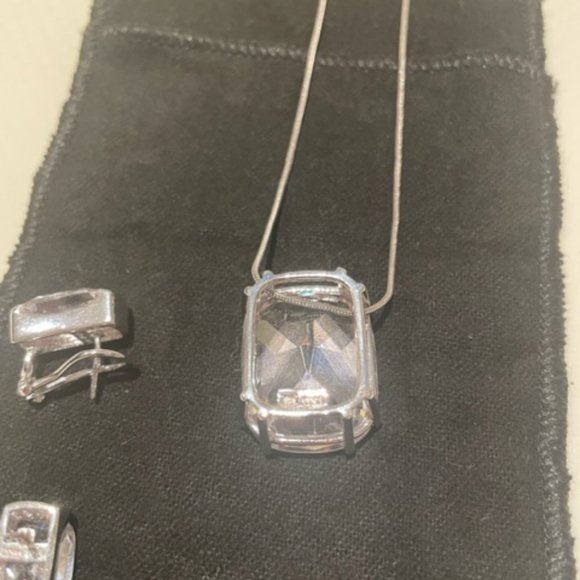 Erwin Pearl | Jewelry | Erwin Pearl Emerald Cut 7 Carat Cz Necklace And ...